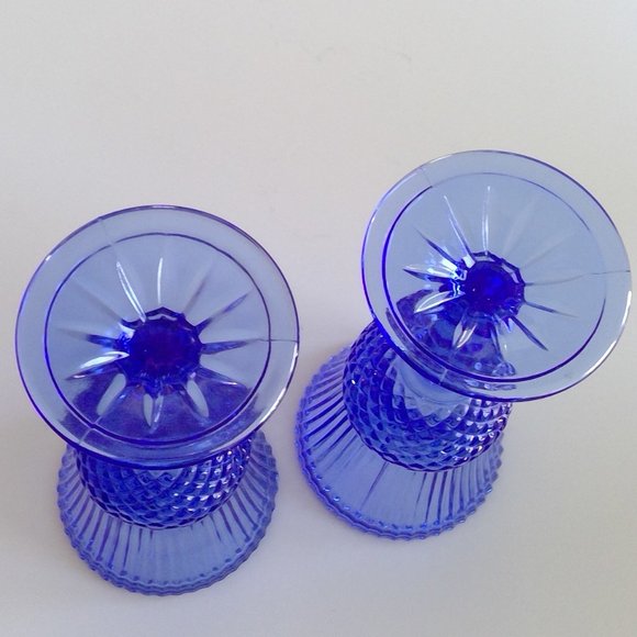 Avon | Dining | Vintage Avon Fostoria Cobalt Blue George And Martha ...